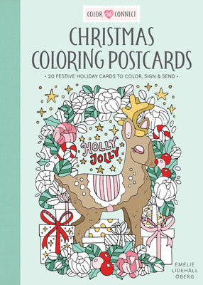 Christmas Coloring Postcards: 20 Festive Holiday Cards to Color, Sign ...